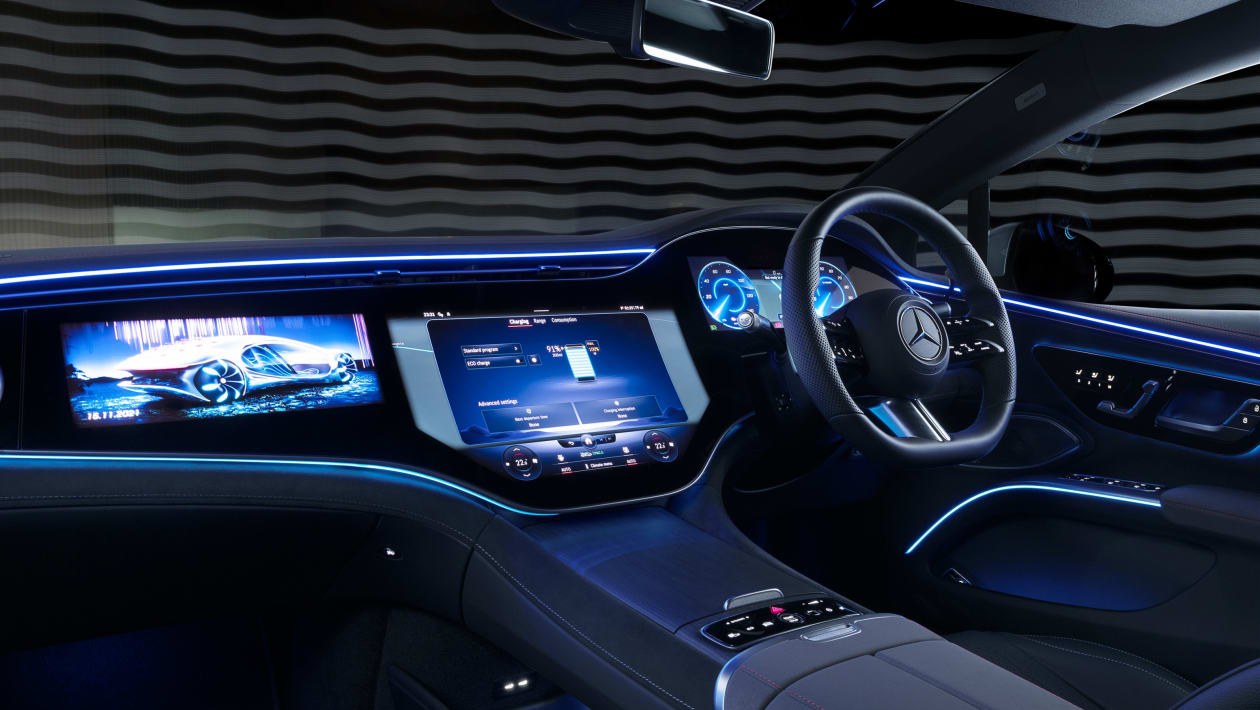 Mercedes EQS review: interior, dashboard & infotainment | DrivingElectric